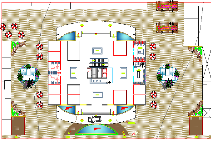 Multi-functional building floor plan layout details dwg file - Cadbull Multi-functional building floor plan layout details dwg file - Cadbull