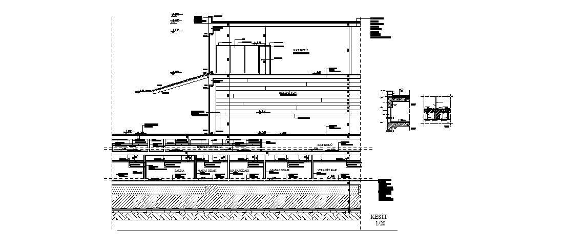 Multi-level hotel building constructive section cad drawing details dwg ... Multi-level hotel building constructive section cad drawing details dwg ...