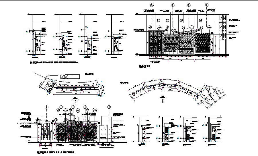 Multi-level shopping mall building all sided elevation and constructive ... Multi-level shopping mall building all sided elevation and constructive ...