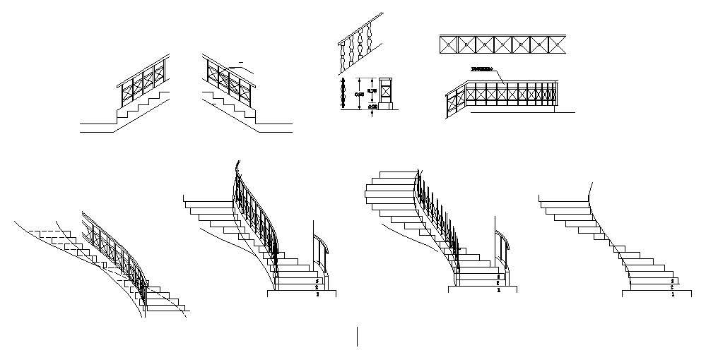 Multiple staircase and railing blocks cad drawing details dwg file ... Multiple staircase and railing blocks cad drawing details dwg file ...