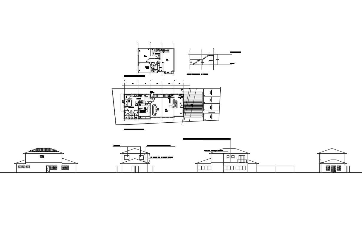Office building elevation, section plan and furniture layout details ... Office building elevation, section plan and furniture layout details ...