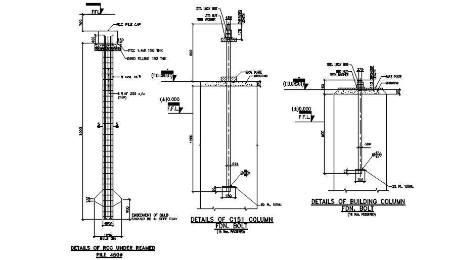 Rcc detail of building column detail defined in this Autocad file ... Rcc detail of building column detail defined in this Autocad file ...