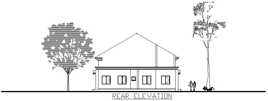 Rear Elevation Of The Simple Church Model Is Given In This 2d Autocad Dwg Drawing File Download