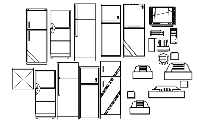 Refrigerator blocks in dwg file - Cadbull Refrigerator blocks in dwg file - Cadbull