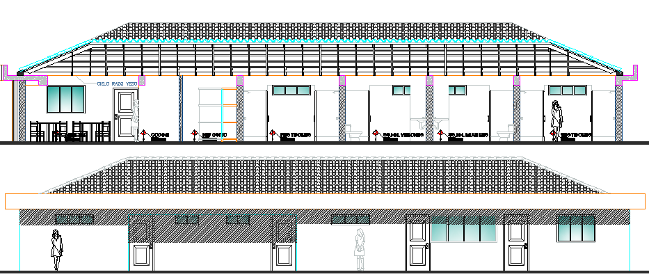Restaurant Architecture Design and Main Elevation dwg file - Cadbull Restaurant Architecture Design and Main Elevation dwg file - Cadbull