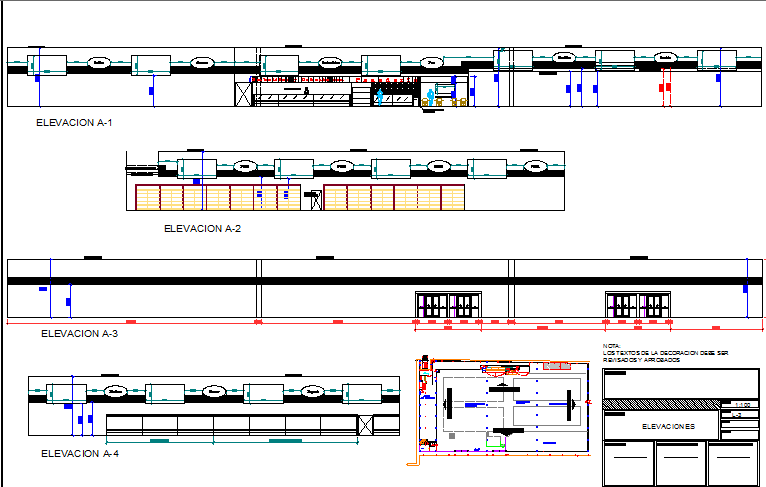 Retail market all sided elevation view details dwg file - Cadbull Retail market all sided elevation view details dwg file - Cadbull