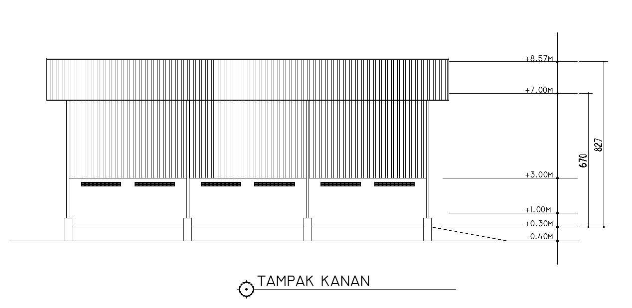 Right Side View Of The Factory In Detail Autocad 2d Drawing Cad File