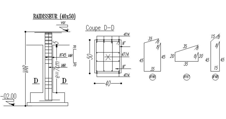 Stiffener 40x50 Design In Autocad 2d Drawing Cad File Dwg File Cadbull