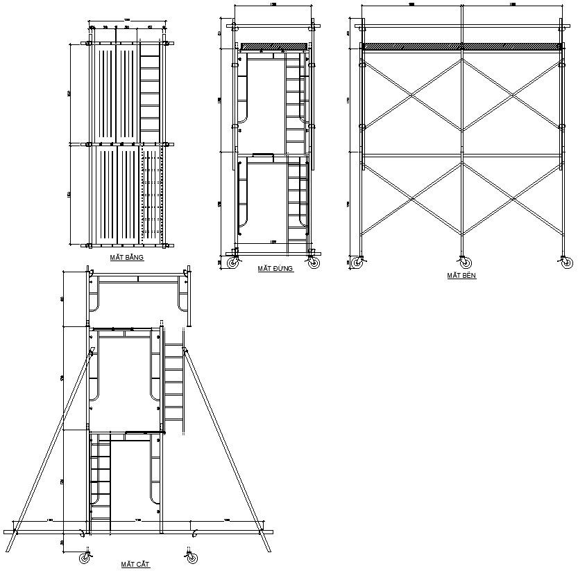Scaffolding Plan Design Autocad Dwg Download Cadbull