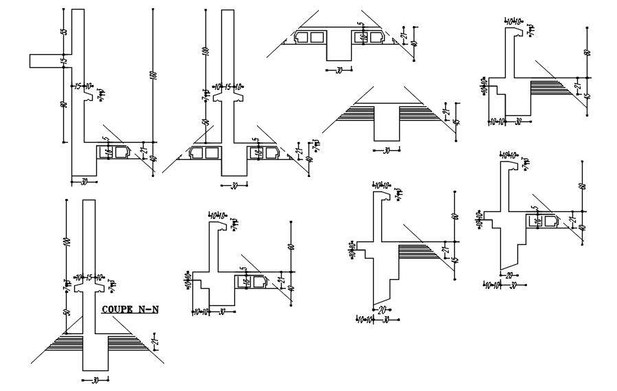 Section Design Of Coping Formwork With Details In Autocad 2d Drawing