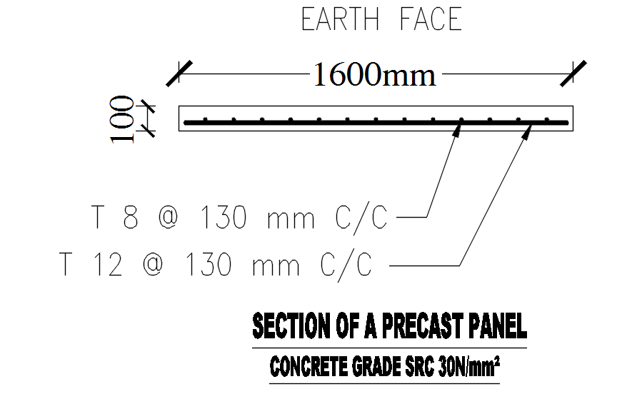 Section Of A Precast Panel In Detail Autocad Drawing Cad File Dwg File Cadbull