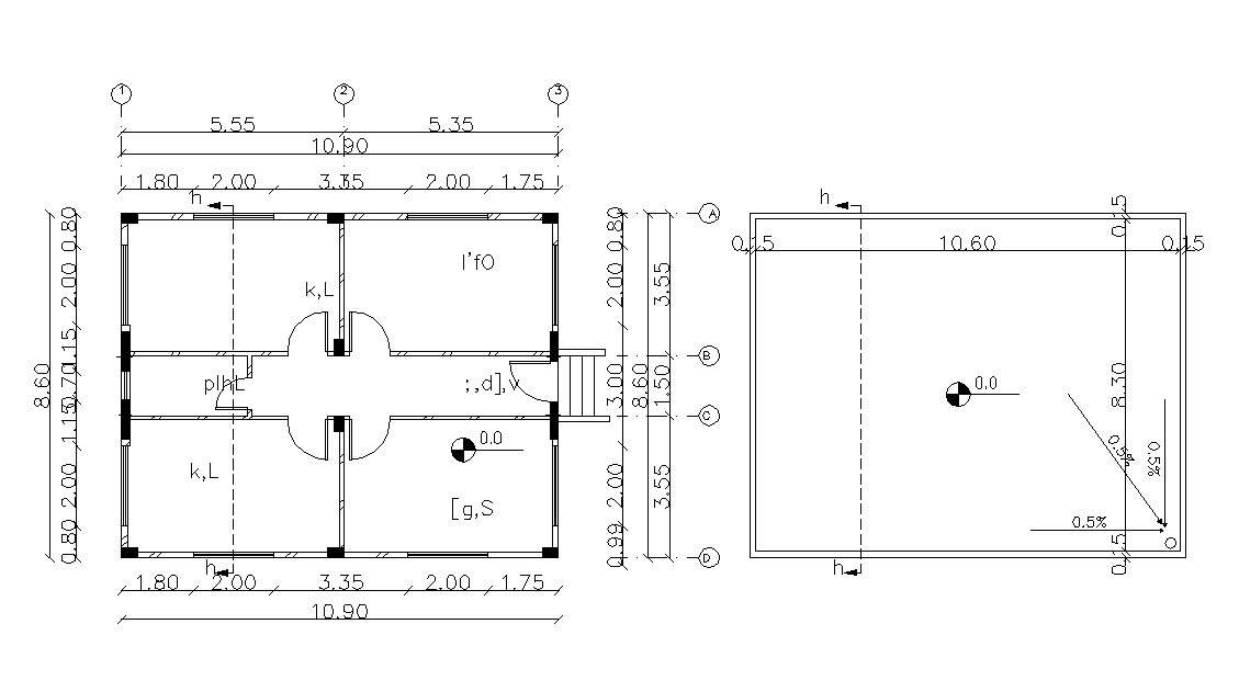 Simple Residential Building Floor Plan With Terrace DWG File - Cadbull Simple Residential Building Floor Plan With Terrace DWG File - Cadbull