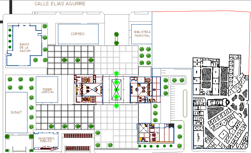 Site plan details with landscaping of municipality building dwg file ... Site plan details with landscaping of municipality building dwg file ...