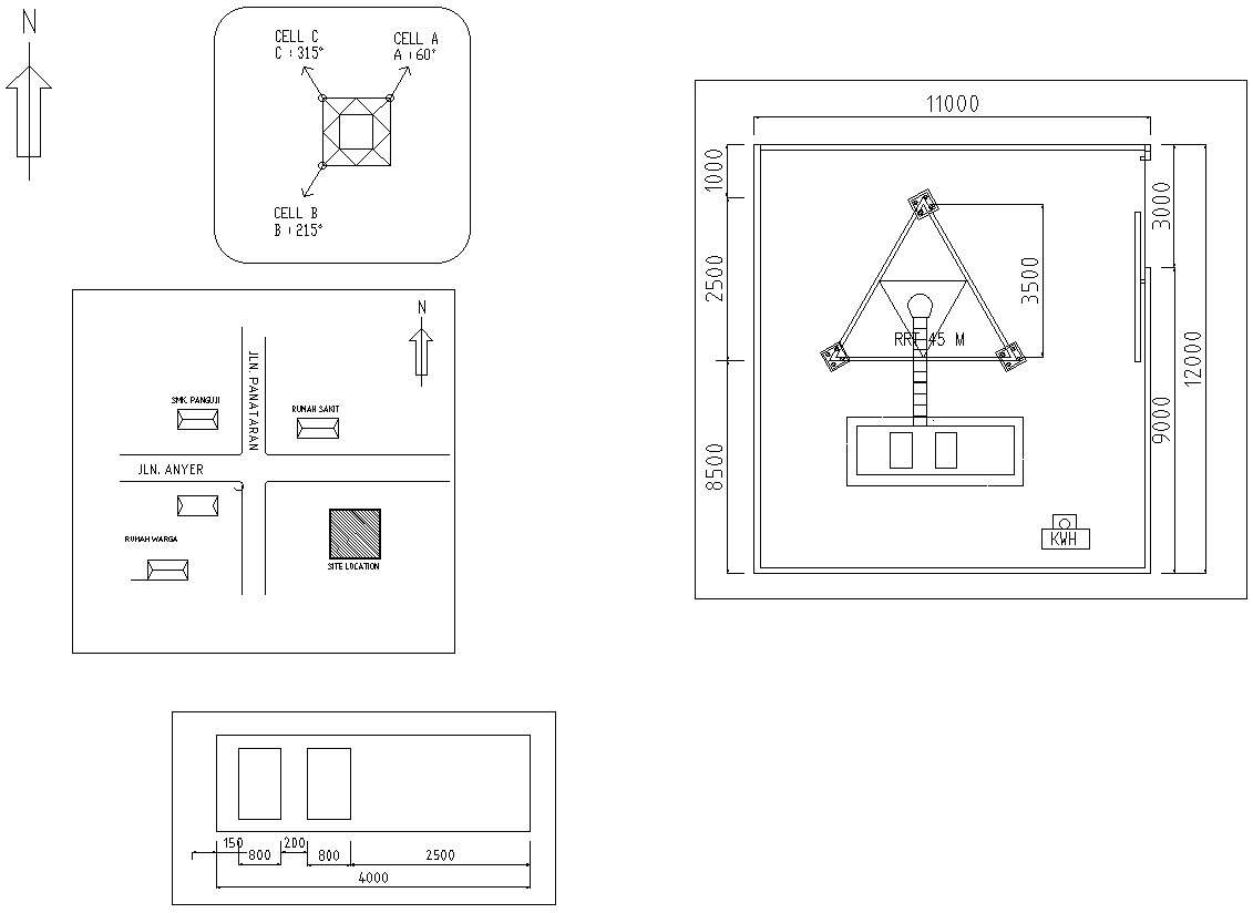 Site layout and site location of monopole tower in detail AutoCAD ... Site layout and site location of monopole tower in detail AutoCAD ...