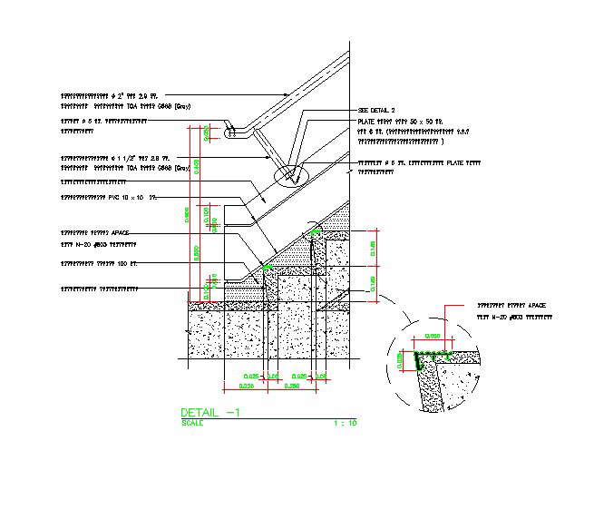 The cut section details of the staircase and stair concrete ... The cut section details of the staircase and stair concrete ...