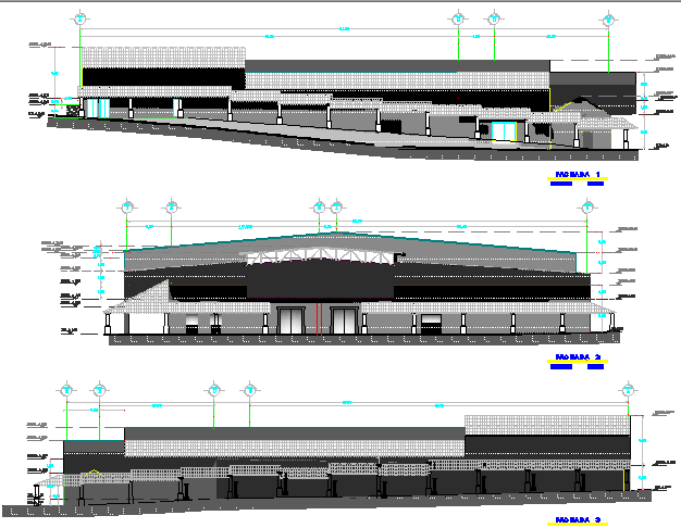 Two-level shopping center elevation and sectional details dwg file ... Two-level shopping center elevation and sectional details dwg file ...