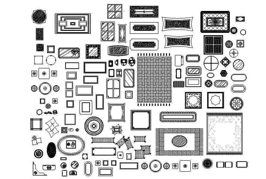 Various designs of carpet CAD blocks in AutoCAD 2D drawing, CAD file ... Various designs of carpet CAD blocks in AutoCAD 2D drawing, CAD file ...