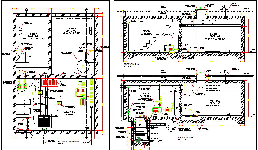Water tank of building constructive details dwg file - Cadbull Water tank of building constructive details dwg file - Cadbull