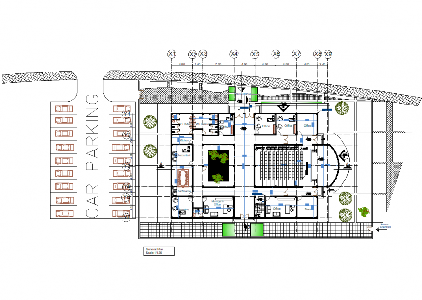 A Administration building working plan detail dwg file - Cadbull A Administration building working plan detail dwg file - Cadbull