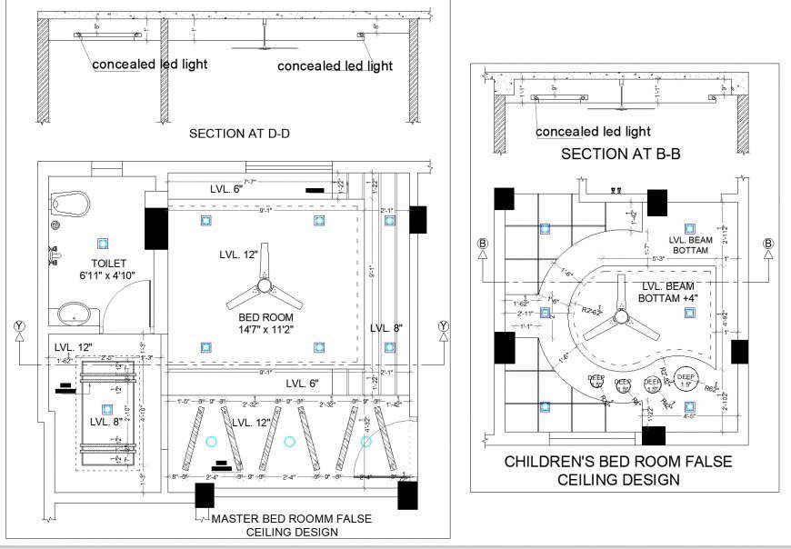 A House design false ceiling detail dwg file - Cadbull