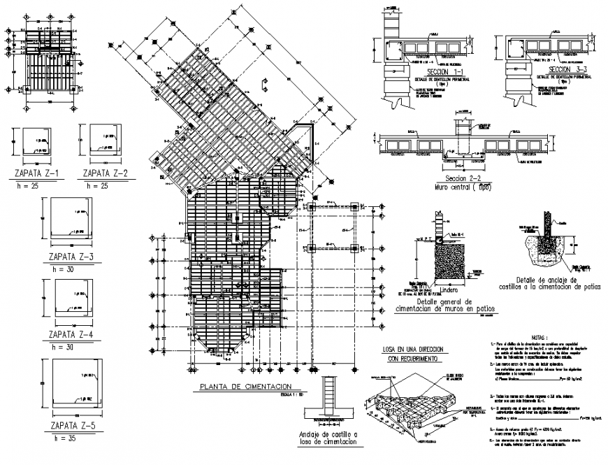 A Structural foundation plan and section detail dwg file - Cadbull A Structural foundation plan and section detail dwg file - Cadbull