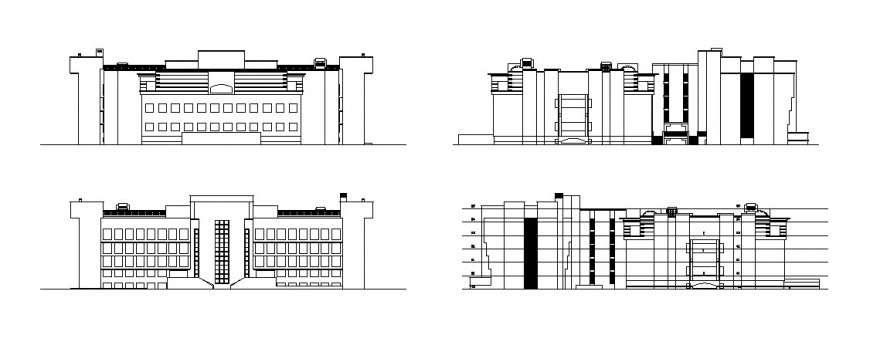 All sided elevation and lateral section drawing details of education ... All sided elevation and lateral section drawing details of education ...