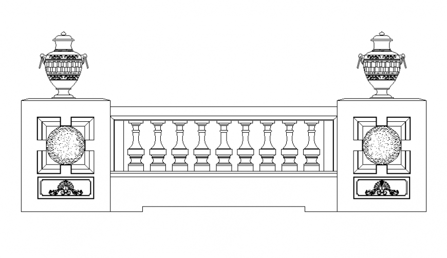 Beautiful wooden railing front elevation cad block details dwg file ... Beautiful wooden railing front elevation cad block details dwg file ...