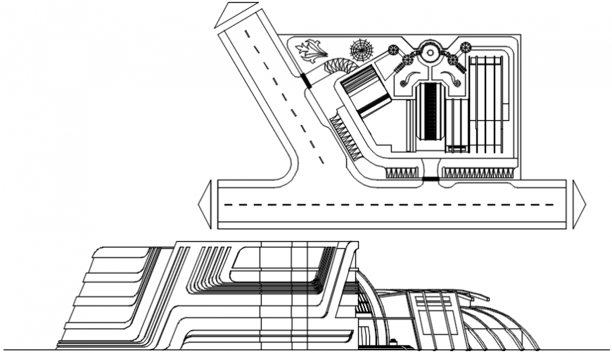 Biblio-tech college building main elevation and plan drawing details ... Biblio-tech college building main elevation and plan drawing details ...