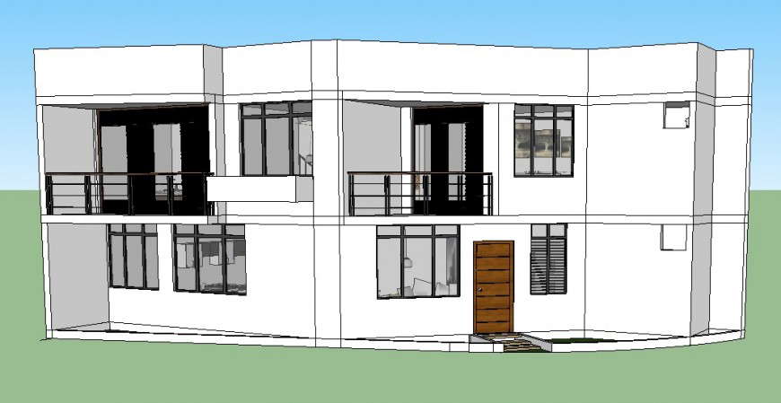 Bungalow building structure 3d model layout sketch-up file - Cadbull Bungalow building structure 3d model layout sketch-up file - Cadbull