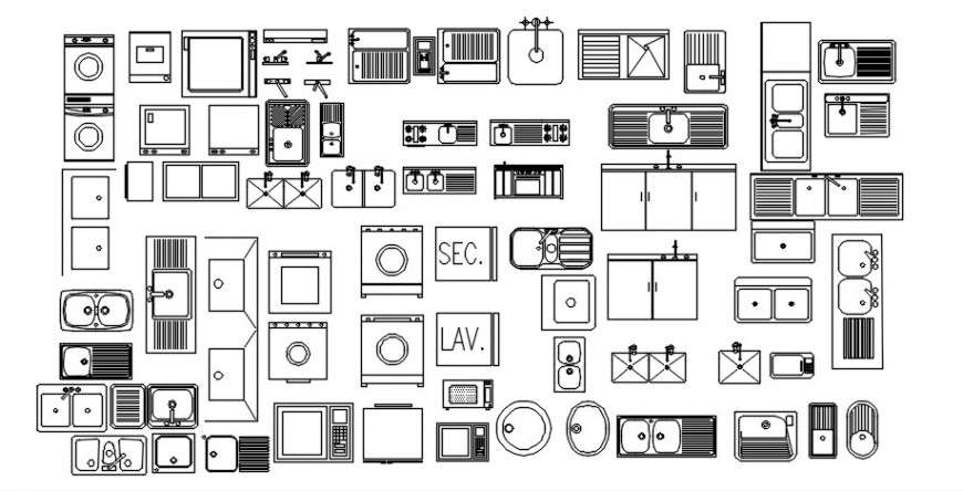 CAD 2d view of kitchen automation units drawings in AutoCAD - Cadbull CAD 2d view of kitchen automation units drawings in AutoCAD - Cadbull