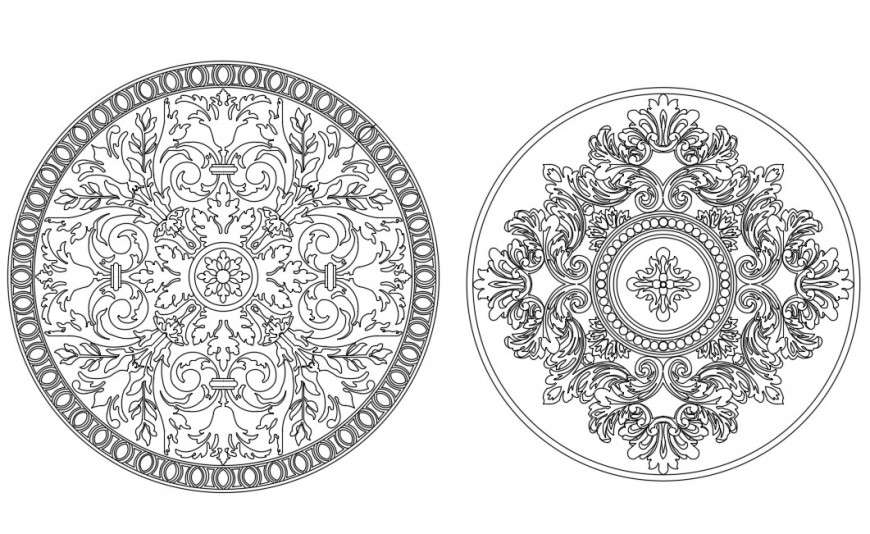 CAd drawings details of blocks Decorative rosettes - Cadbull CAd drawings details of blocks Decorative rosettes - Cadbull