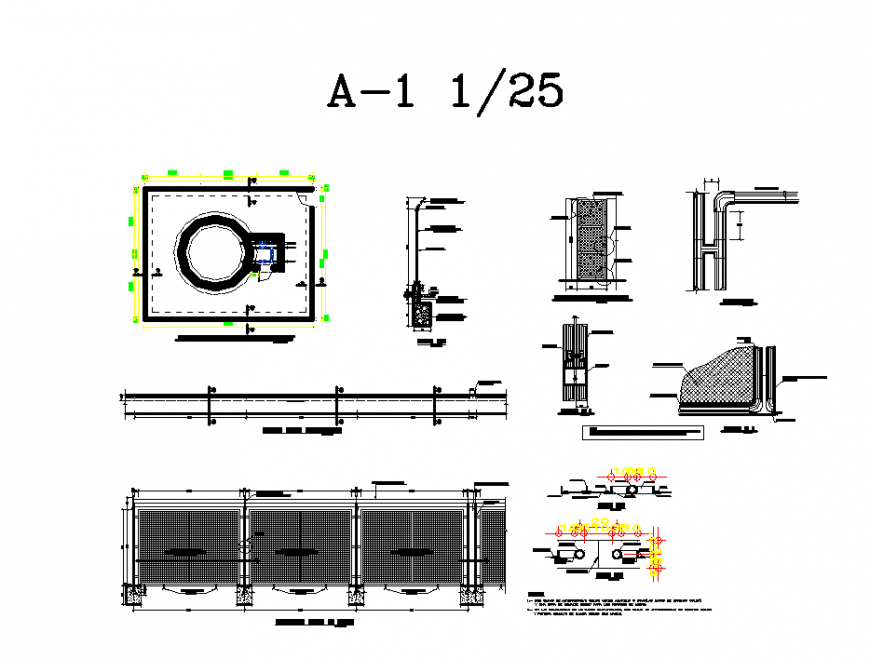 Chamber detail elevation and plan layout 2d view autocad file Chamber detail elevation and plan layout 2d view autocad file