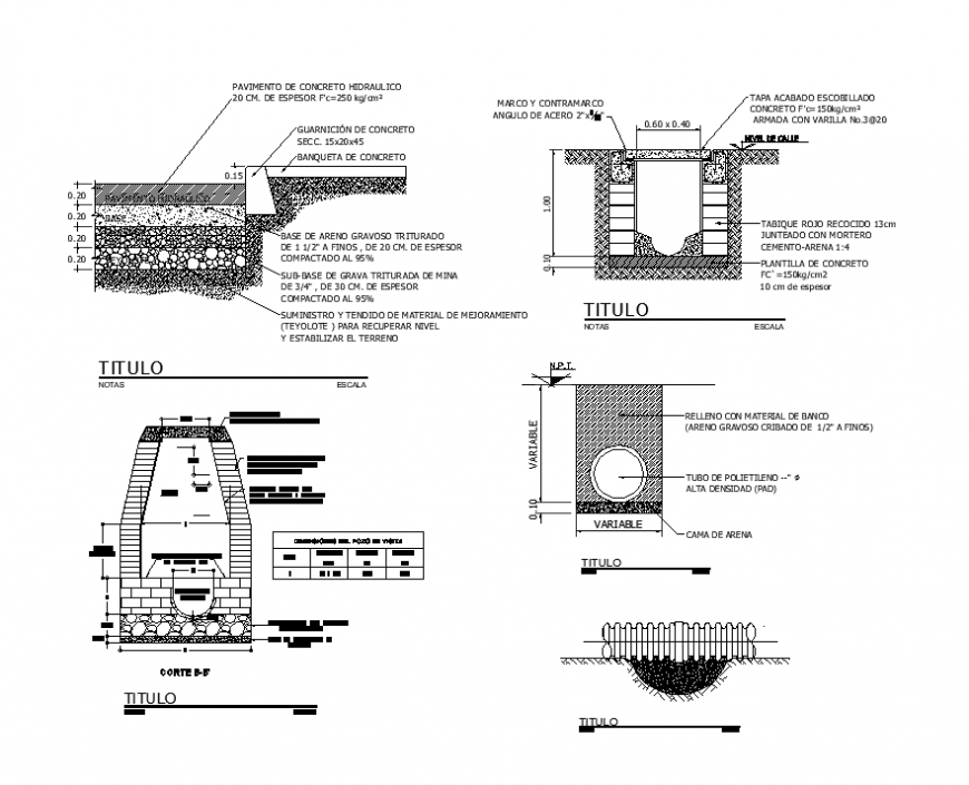 Chamber structure detail section and plan 2d view layout file - Cadbull Chamber structure detail section and plan 2d view layout file - Cadbull