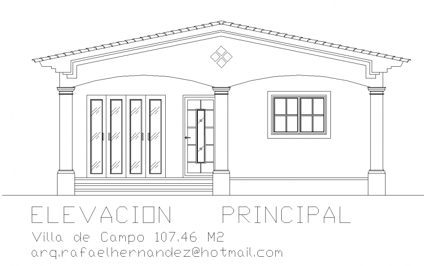 Classical architecture villa elevation drawing in dwg AutoCAD file ... Classical architecture villa elevation drawing in dwg AutoCAD file ...