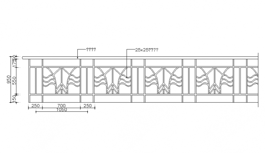 Classical railing front section block cad drawing details dwg file ... Classical railing front section block cad drawing details dwg file ...