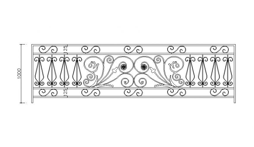 Classical wooden railing front elevation cad block details dwg file ... Classical wooden railing front elevation cad block details dwg file ...