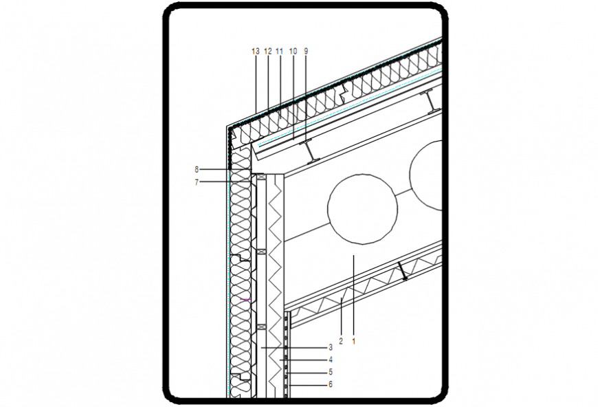 Closing continuous steel structure roof constructive section details ... Closing continuous steel structure roof constructive section details ...