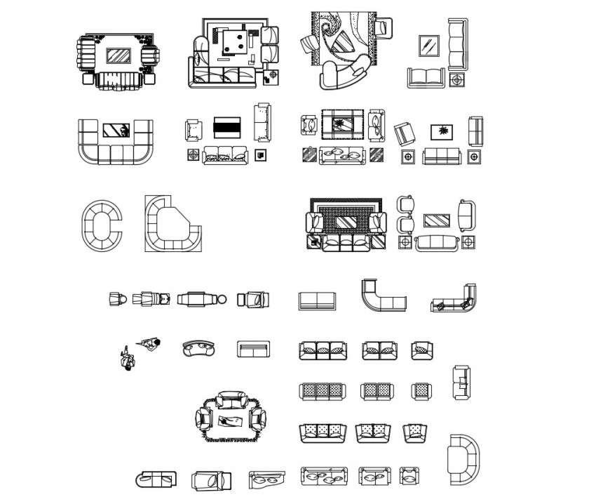 Common sofa sets top view elevation blocks cad drawing details dwg file ... Common sofa sets top view elevation blocks cad drawing details dwg file ...