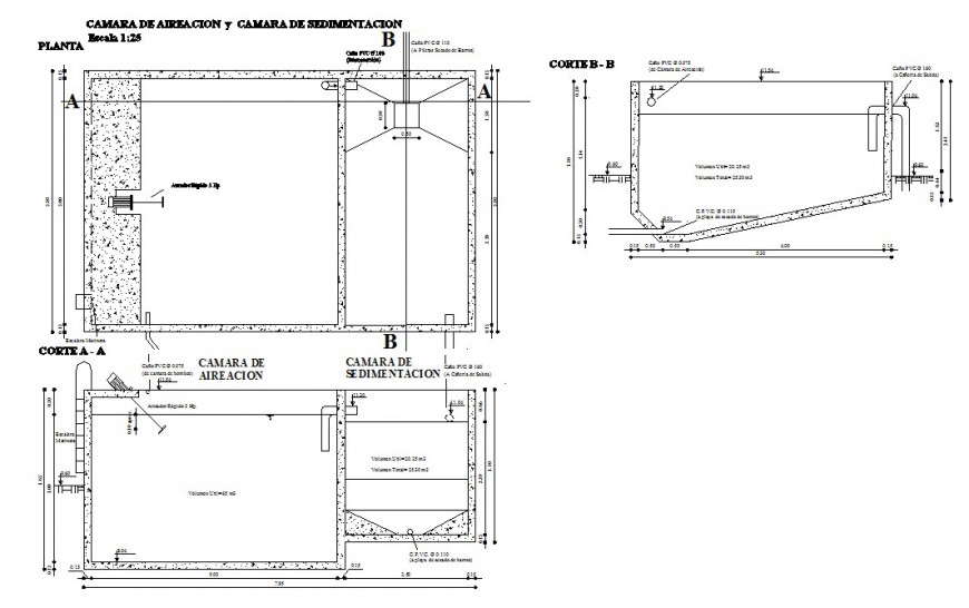 Concrete chamber detail plan and section 2d view CAD block layout dwg file Concrete chamber detail plan and section 2d view CAD block layout dwg file