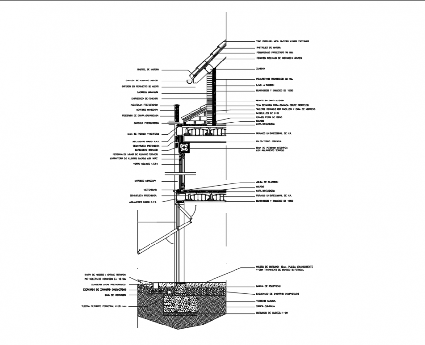 Constructive sectional details of two flooring house with roof dwg file ... Constructive sectional details of two flooring house with roof dwg file ...