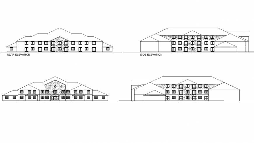 Cottage house all sided elevation cad drawing details dwg file - Cadbull Cottage house all sided elevation cad drawing details dwg file - Cadbull