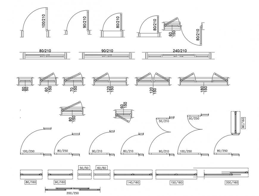 Creative multiple indoor doors elevation blocks cad drawing details dwg ...