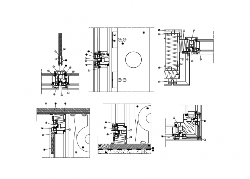 Curtain walls constructive structure details dwg file - Cadbull Curtain walls constructive structure details dwg file - Cadbull