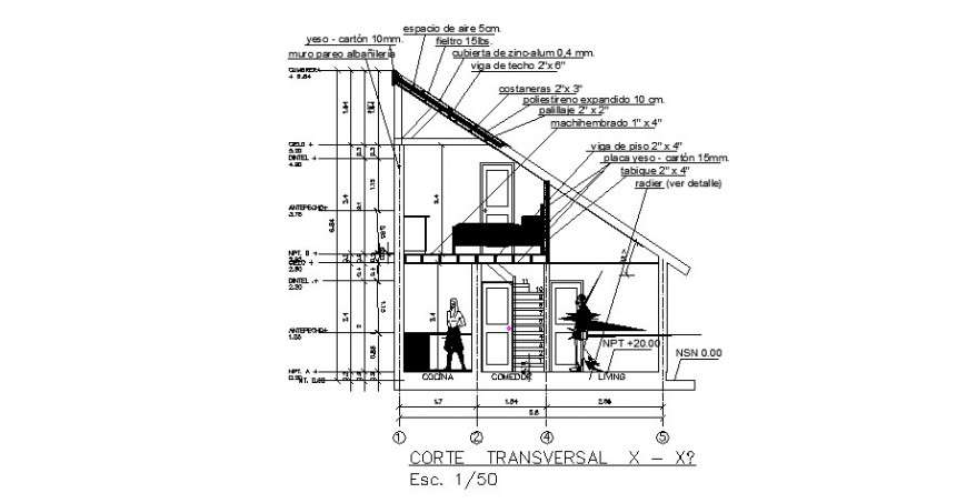 Cut transverse constructive section drawing details of house dwg file ... Cut transverse constructive section drawing details of house dwg file ...