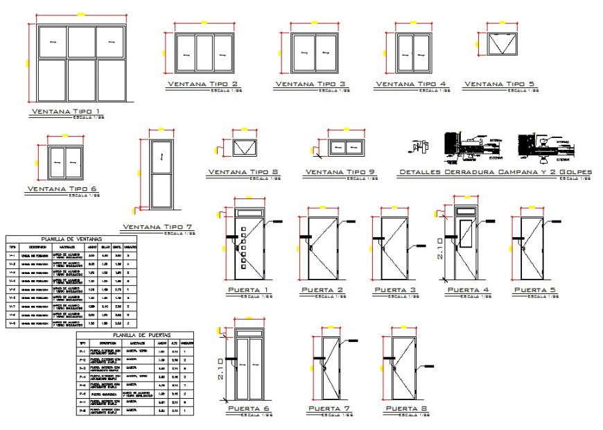 Door and windows sectional elevation detail - Cadbull Door and windows sectional elevation detail - Cadbull