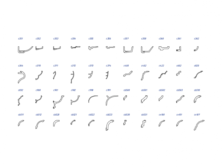 Dynamic Cornices For Decor Cad Blocks Design Details Dwg File Cadbull