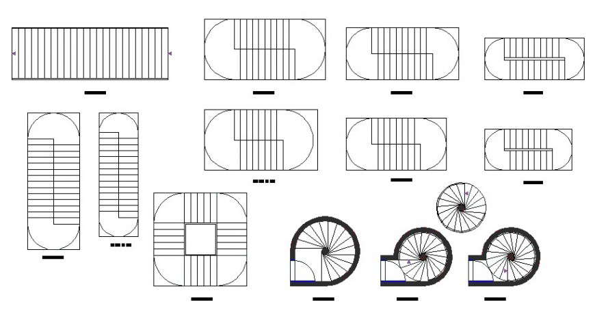 Dynamic Multiple Staircase Elevation Blocks Cad Drawing Details Dwg File Cadbull