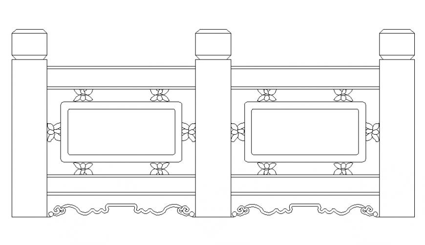 Dynamic railing block cad drawing details dwg file - Cadbull Dynamic railing block cad drawing details dwg file - Cadbull