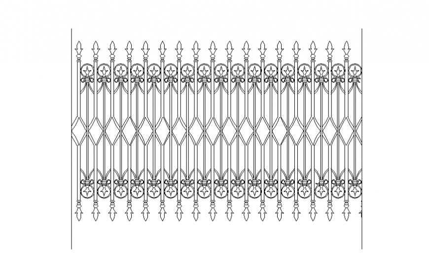 Dynamic railing front elevation cad block details dwg file - Cadbull Dynamic railing front elevation cad block details dwg file - Cadbull