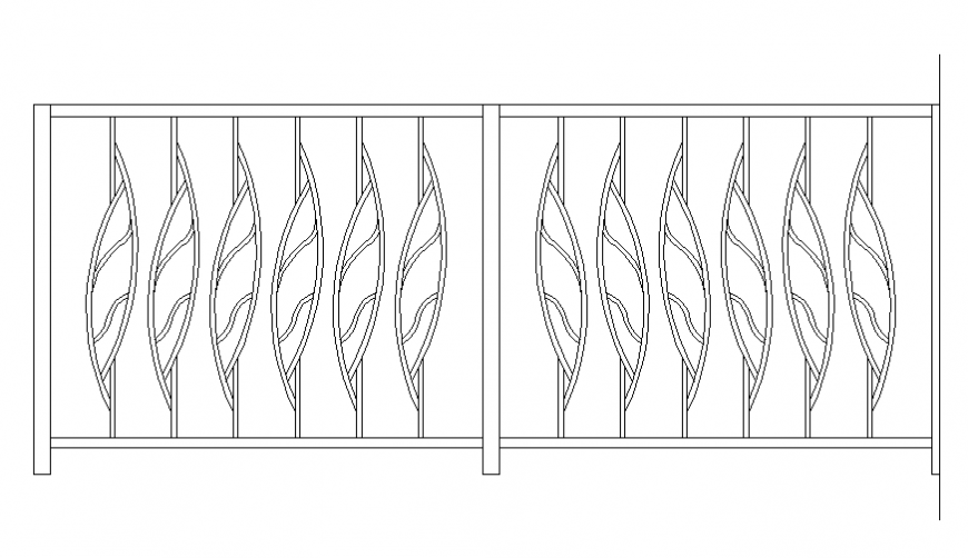 Dynamic railing wooden front elevation cad block details dwg file - Cadbull Dynamic railing wooden front elevation cad block details dwg file - Cadbull